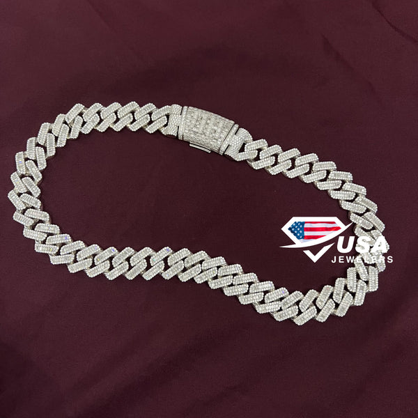 20MM Moissanite Diamond Cuban Link Chain – USA JEWELLERS